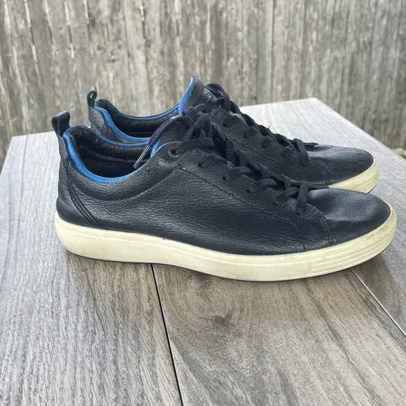 Ecco | Shoes | Ecco Soft 7 Sneakers Men 75 Eu 4 Blue Leather Casual ...